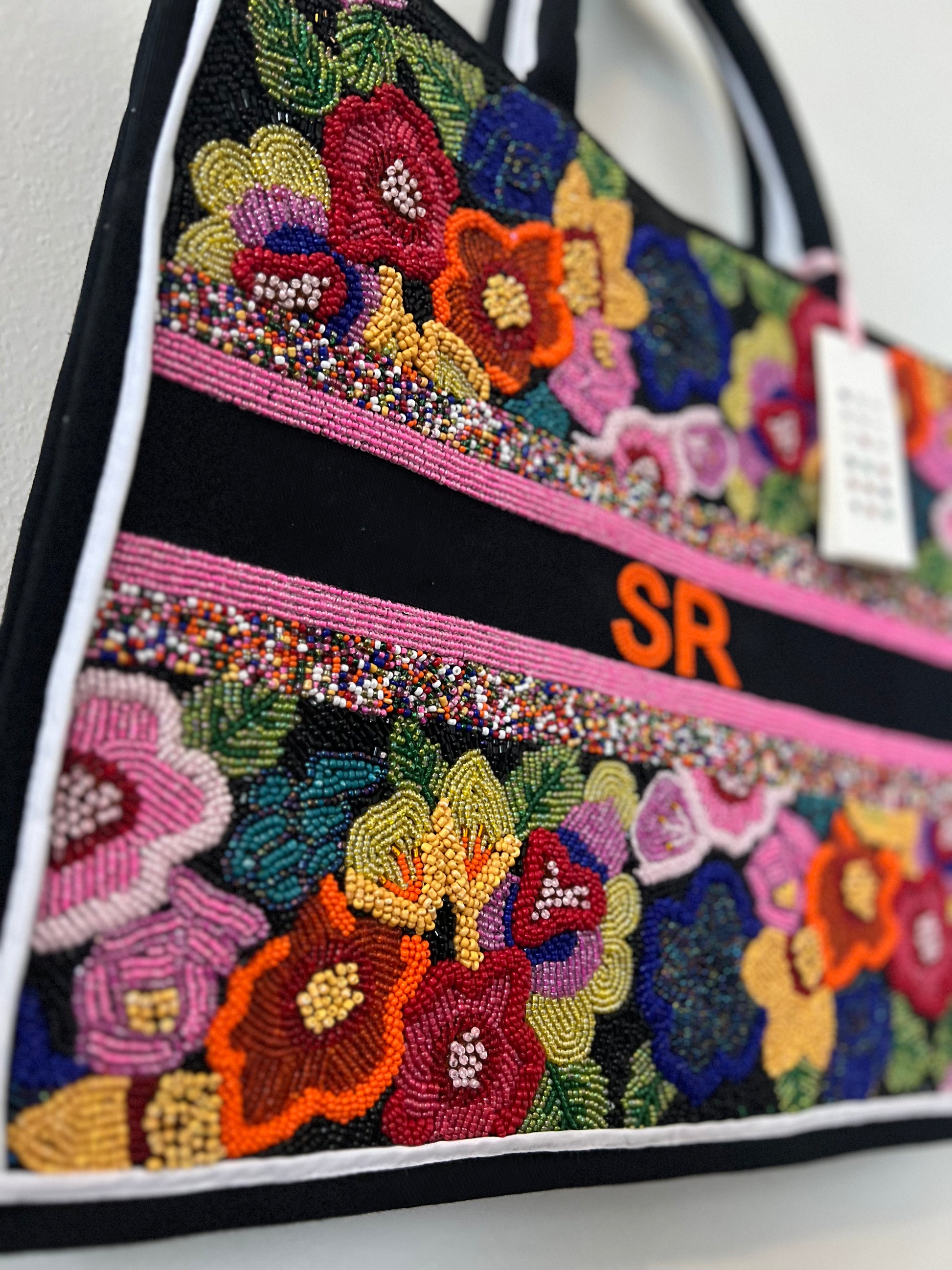 Tiana Designs Multi-Color Floral Beaded Tote – PAC Trade Embroidery