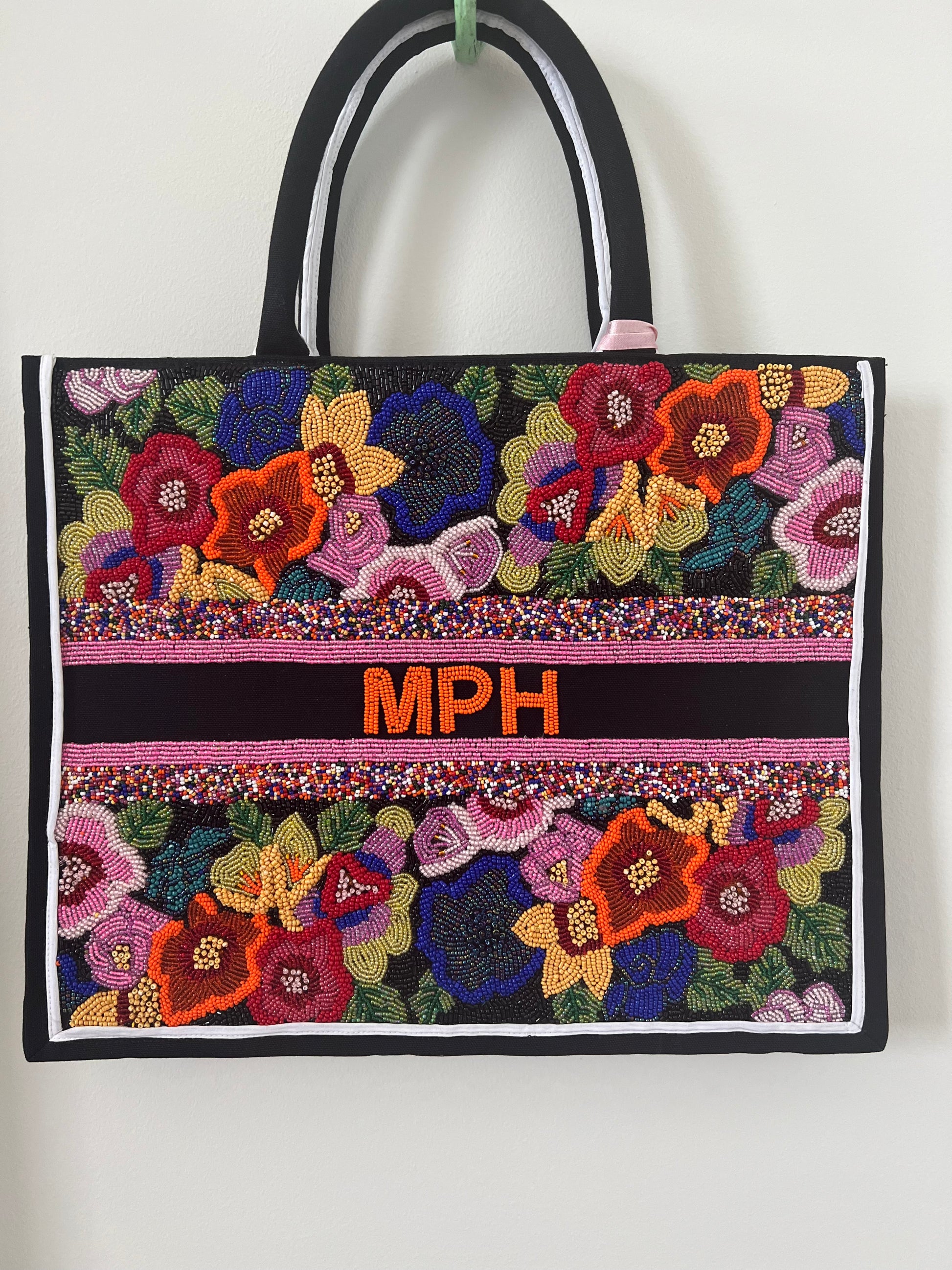 Tiana Designs Multi-Color Floral Beaded Tote – PAC Trade Embroidery